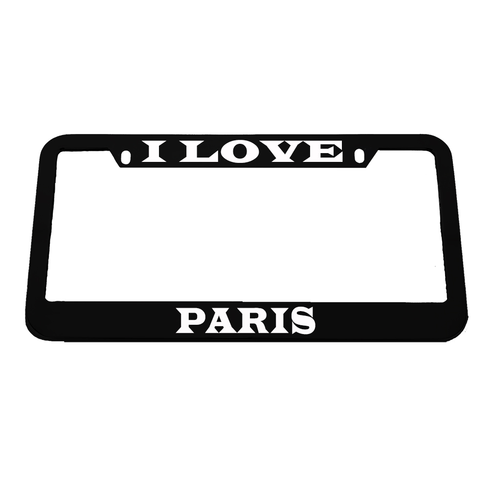 License Plate Frame I Love Paris Zinc Weatherproof Car Accessories ...