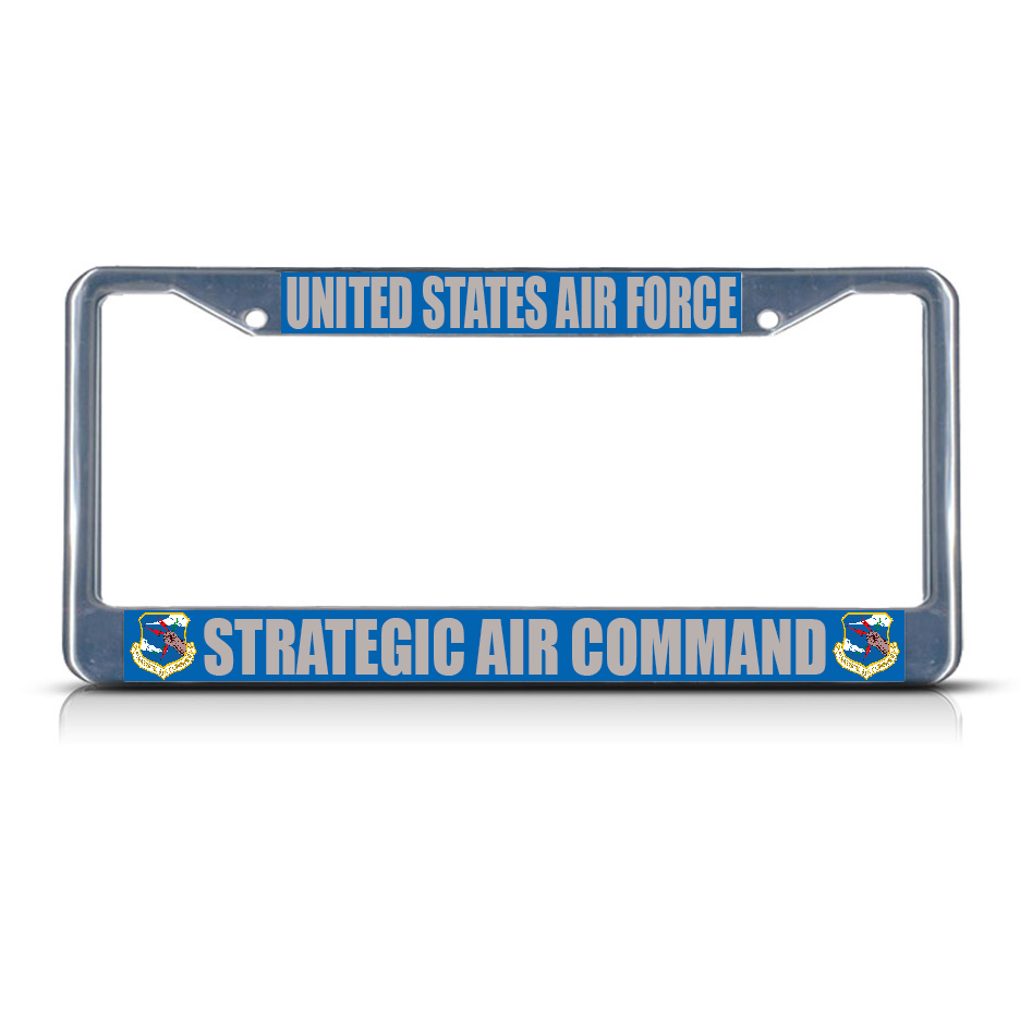 US AIR FORCE STRATEGIC AIR COMMAND MILITARY Chrome Metal License Plate ...